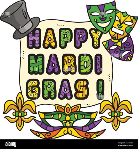 Happy Mardi Gras Cartoon Colored Clipart Stock Vector Image And Art Alamy