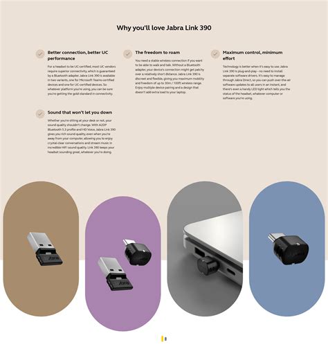 Jabra Link 390 Wireless Adapter Led Indicator Plug And Play Bluetooth 5 3 Microsoft Teams