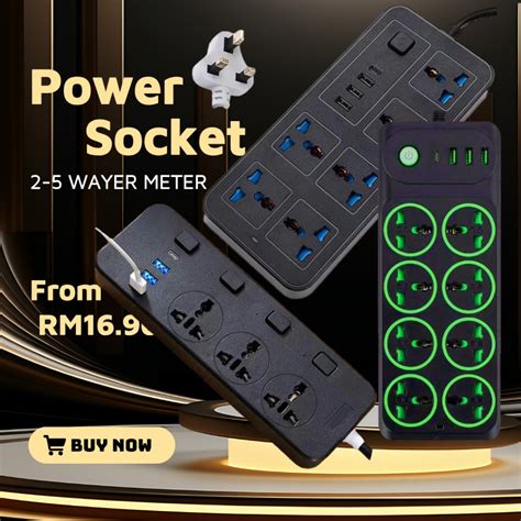 Universal Power Socket Extension With USB Ports Power Strip Surge