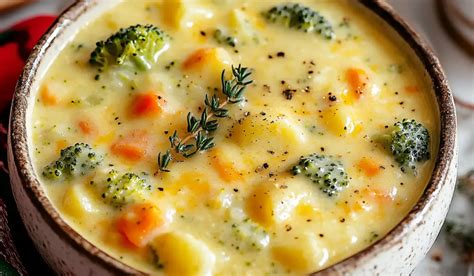Broccoli Potato Cheese Soup A Comforting Bowl Of Goodness Hearty Delish