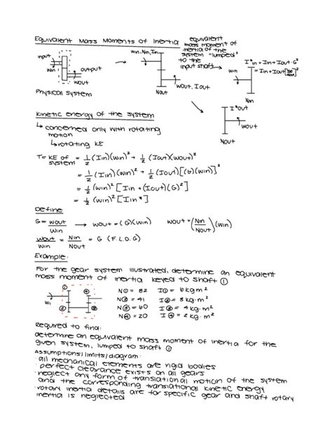 Machine Dynamics Equivalent Mass Momements Of Inertia Pdf
