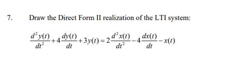 Solved 7 Draw The Direct Form Ii Realization Of The Lti