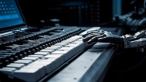 Premium Photo Robotic Hand In Typing On Keyboard Generative Ai