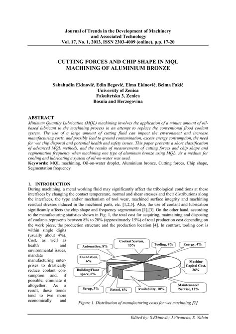 Pdf Cutting Forces And Chip Shape In Mql Machining Of Aluminium Bronze