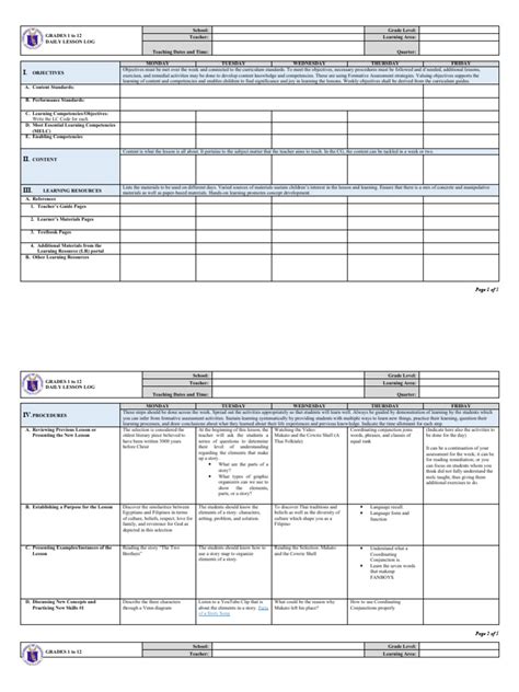 Dll Format Final Pdf Learning Teachers