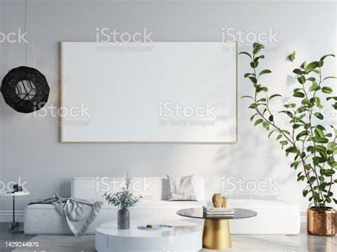 현대 인테리어 나무 바닥 콘크리트 벽 배경 스칸디나비아 스타일 로프트 스타일 3d 렌더링에서 포스터 프레임을 모의 0명에 대한 스톡 사진 및 기타 이미지 Istock