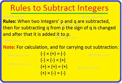 Rules In Adding Integers With Different Signs