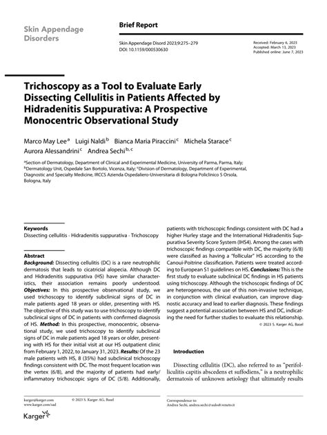 Trichoscopy As A Tool To Evaluate Early Dissecting Cellulitis In Patients Affected By