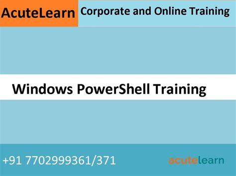 Best Windows Powershell Training Institute In Hyderabad Acutelearn