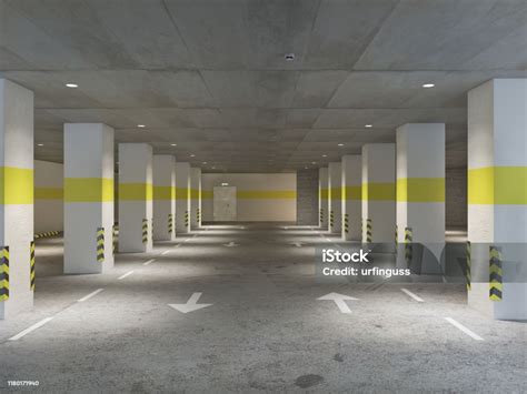 빈 조명 지하 주차장 3d 그림 0명에 대한 스톡 사진 및 기타 이미지 0명 3차원 형태 건축 Istock