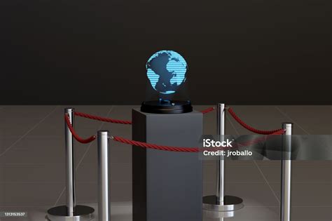 박물관 방에서 행성 지구의 홀로그램 3d 일러스트레이션 전시회에 대한 스톡 사진 및 기타 이미지 전시회 조각 0명 Istock