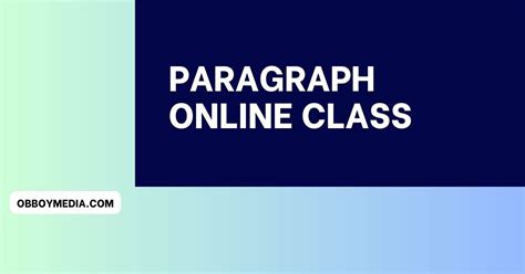 Paragraph Online Class বাংলা অর্থ সহ সহজ ভাষায় কয়েক পড়াতেই