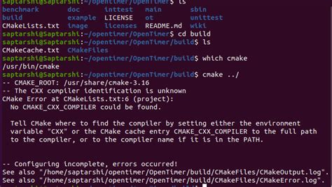 after installing cmake it is showing no cxx compiler found i have installed cmake and checked