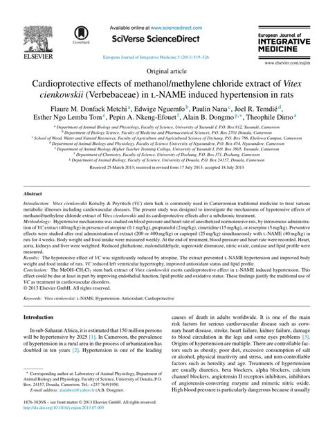 Pdf Antihypertensive Activities Of The Aqueous Extract Of Kalanchoe Pinnata Crassulaceae In