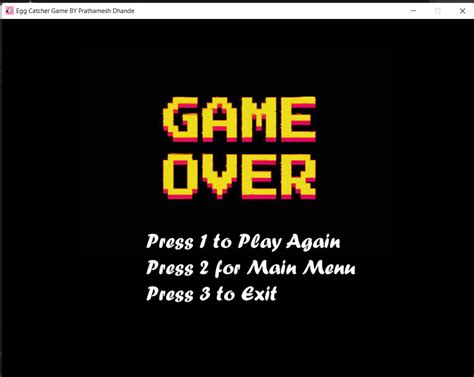Github Prathameshdhande22egg Catcher Game Egg Catcher 2d Game Made Using The Pygame