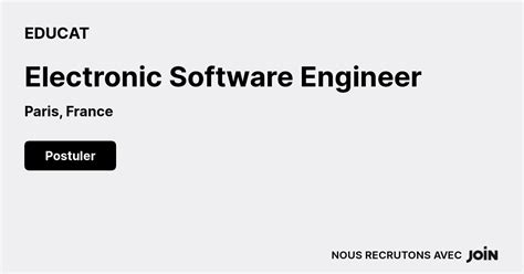 Educat Paris Electronic Software Engineer