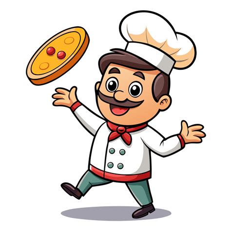 Cheerful Cartoon Chef Tossing Pizza Dough In A Kitchen Setting 3d