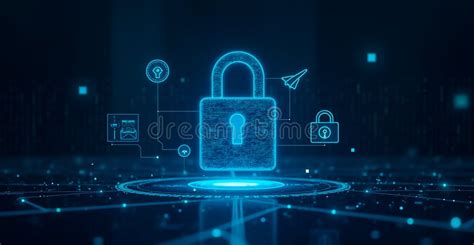 Digital Security Concept Glowing Lock Icondigital Security And Personal Data Concept With