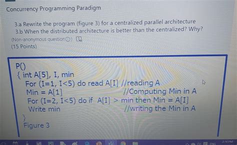 Solved Concurrency Programming Paradigm 3a Rewrite The