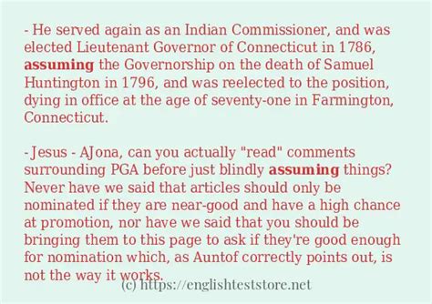 Some Example Sentences Of Assuming Englishteststore Blog