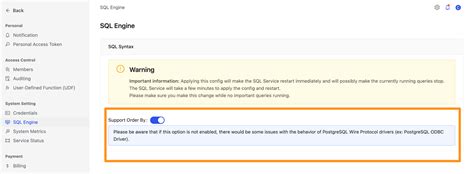 Sql 引擎參數 Canner Enterprise