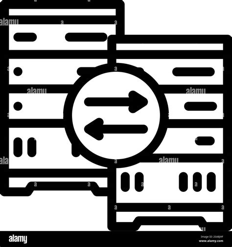 Replication Database Line Icon Vector Replication Database Sign Isolated Contour Symbol Black