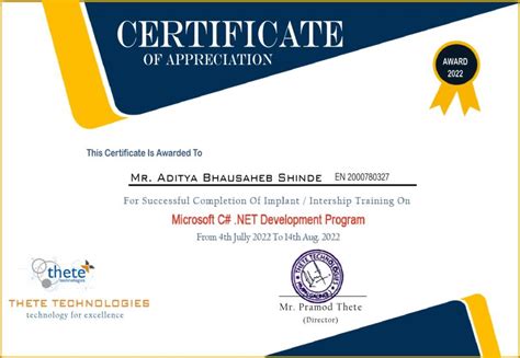 Aditya Shinde On Linkedin Internship Csharp Dotnet