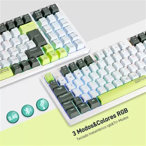 Terport Tr95 Teclado Gamer Español Inalambrico 90 Luces Rgb Switch
