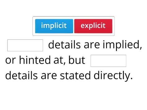 Explicit And Implicit Details Complete The Sentence