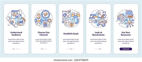 Types Benchmarking Onboarding Mobile App Screen Stock Vector Royalty