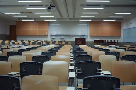 Quiet Lecture Hall Empty University Classroom Stock Illustration