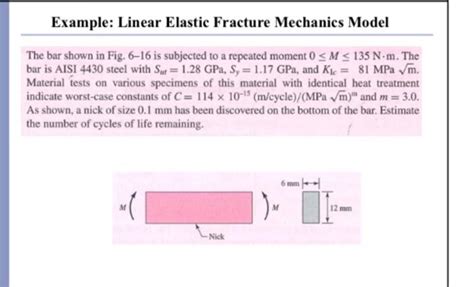 Solved Example Linear Elastic Fracture Mechanics Model The Chegg Com