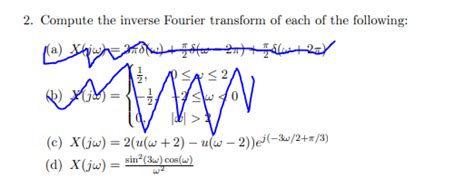 Solved Compute The Inverse Fourier Transform Of Each Of Chegg
