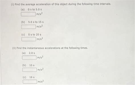 Solved The Velocity Vs Time Graph For An Object Moving