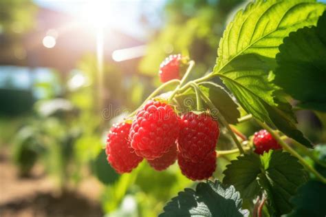 Raspberry Grow In The Orchard Garden In Sunny Day Stock Image Image Of Berry Object 298391003