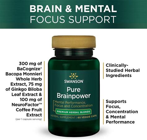 Swanson Pure Brainpower Brain Health Supplement Cognitive Memory