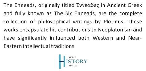 Plotinus The Enneads World History Edu