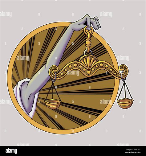 Illustration Of Hands Holding A Scale The Concept Of Horoscope Libra