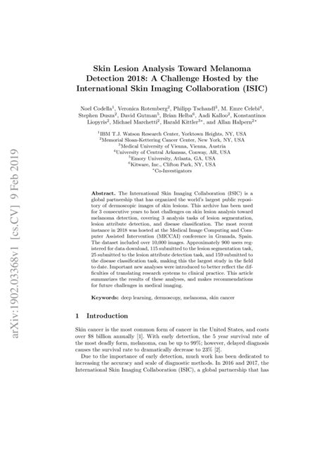 Skin Lesion Analysis Toward Melanoma Detection A Challenge Hosted By The International