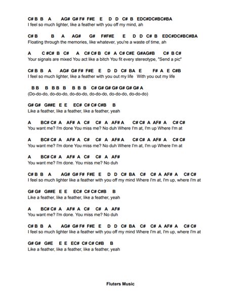 Flute Sheet Music Feather Sabrina Carpenter
