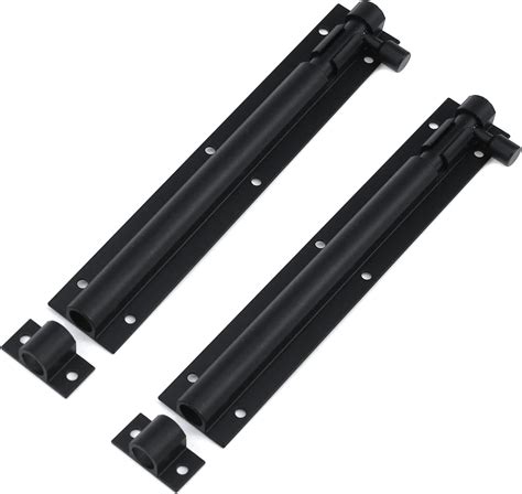 Bitray 6 Inch Slide Bolt Latch Matt Black Slide Locks For