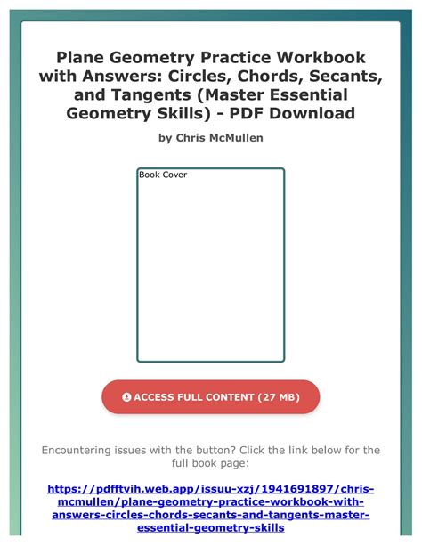 Free Pdf Plane Geometry Practice Workbook With Answers Circles Chords Secants And Tangents