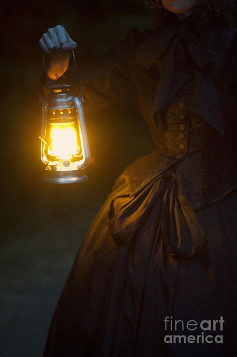 Victorian Woman Holding A Hurricane Lamp Photograph By Lee Avison
