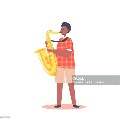 색소폰을 연주하는 아프리카 소년 콘서트 블로우 뮤지션 작곡 재즈 음악 엔터테인먼트를 연주하는 아이 Classical