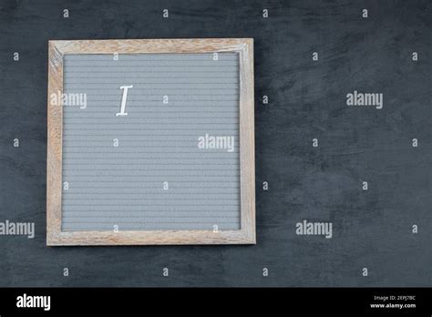 I Word Embedded On Grey Background Stock Photo Alamy