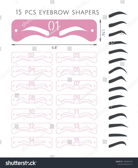 Eyebrow Stencils Printable Inf Eyebrow Stencil Stamps Eyebrow Shape