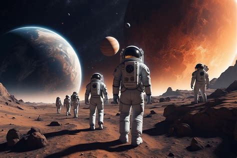 Aigenerated Groups Of Astronomers And Astronauts Exploring Outer Space Premium Ai Generated Image