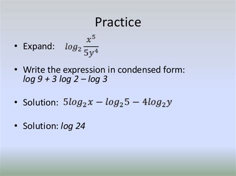 Properties Of Logarithms