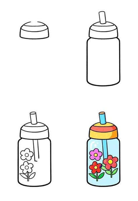 儿童带刻度吸管水杯简笔画怎么画简单（推荐15张） 简笔画图片大全