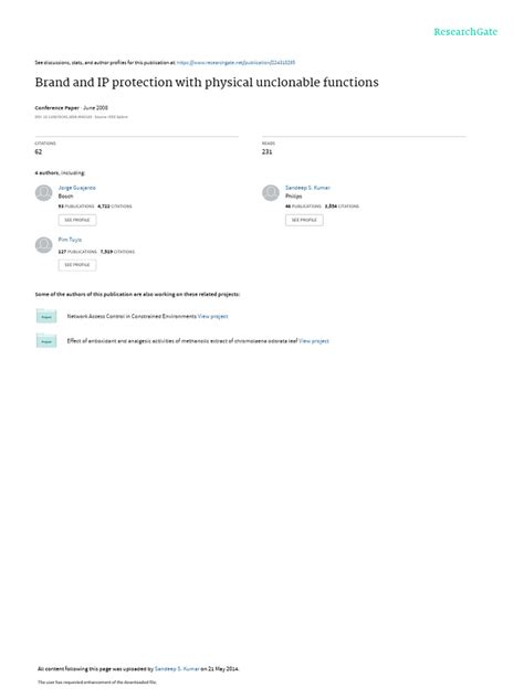 3 7 Brand And Ip Protection With Physical Unclonable Functions Pdf